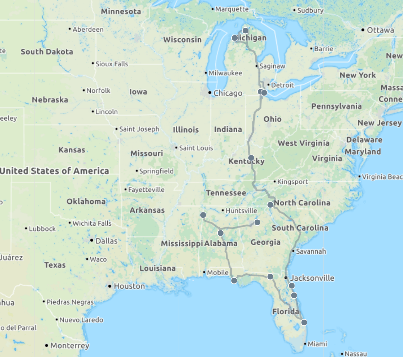 Maps of our Travels – Rolling With Kelly & Charlie